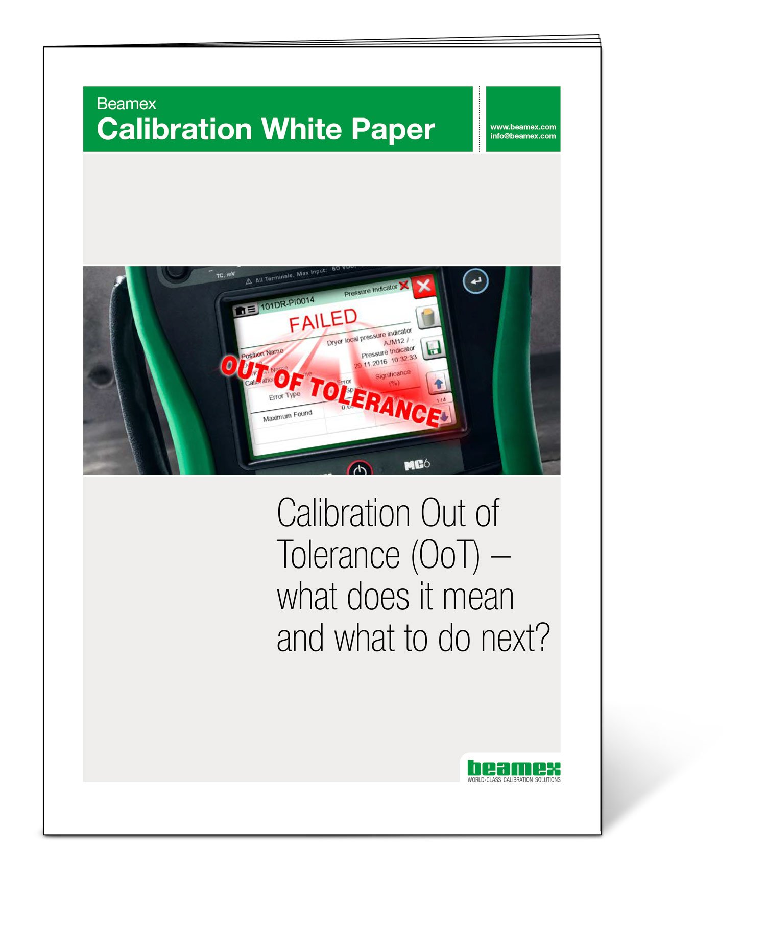 Calibration out of tolerance | Beamex white paper
